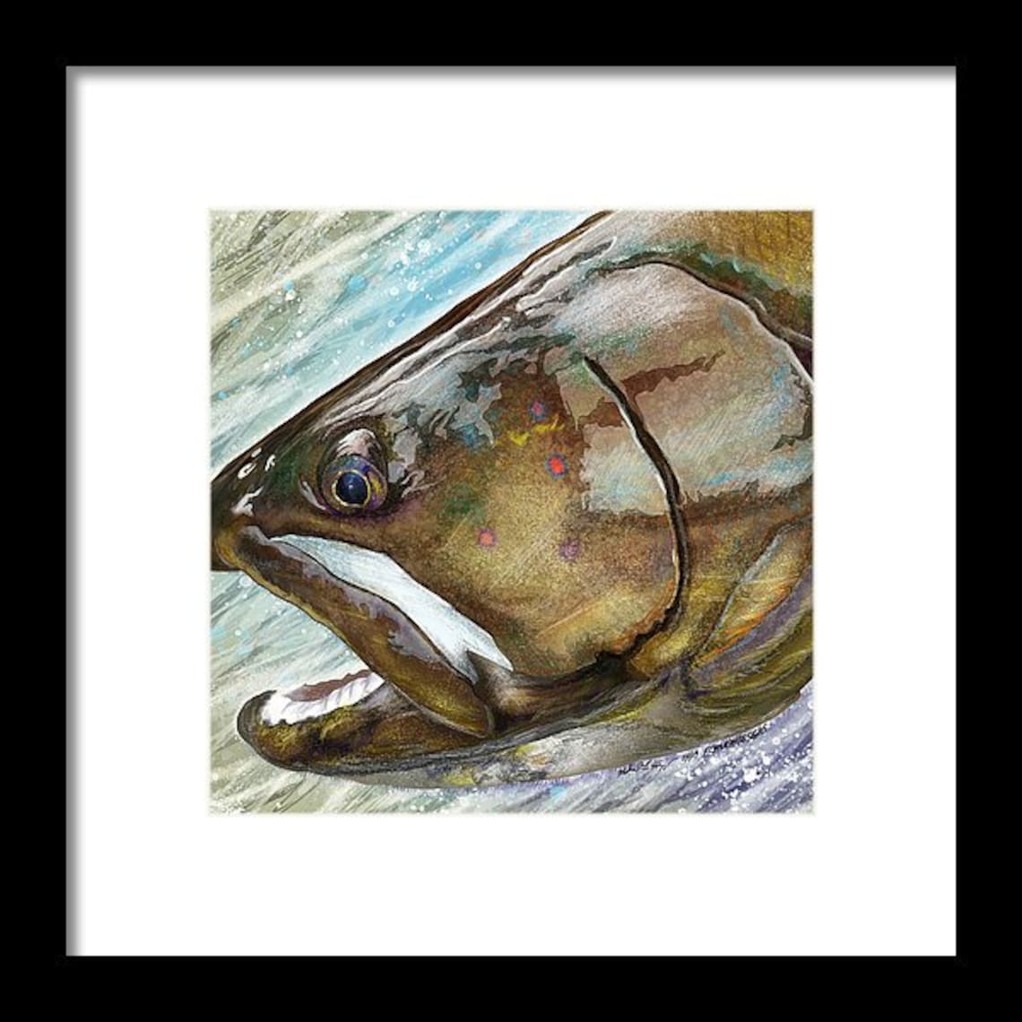Bull Trout Head Painting Giclee Prints - Etsy