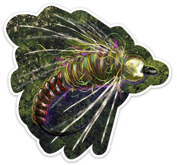 Trout Candy Nymph Diecut Sticker 4.5x5 UV Coated | Etsy