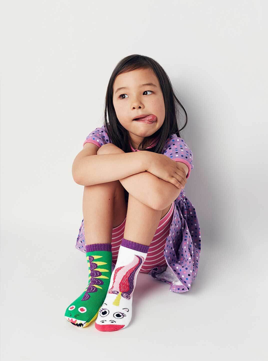 Dragon & Unicorn Mismatched Kids Socks Fun Socks Crazy - Etsy