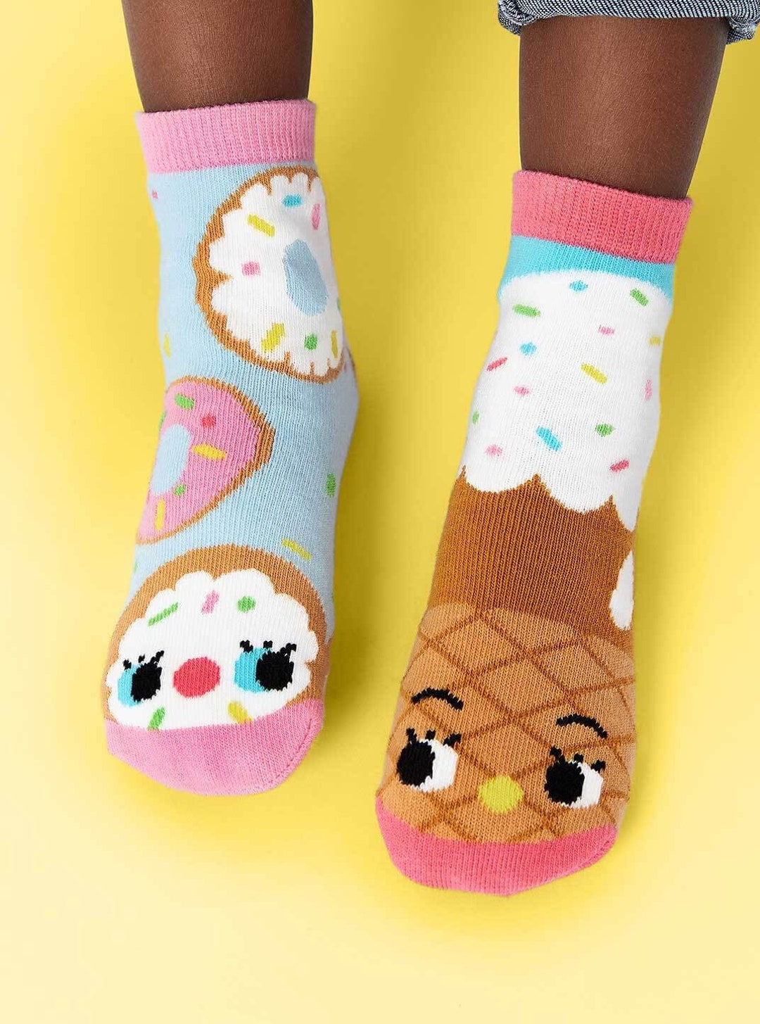 Donut & Ice Cream Mismatched Food Socks With Non-slip Grips for Kids - Etsy