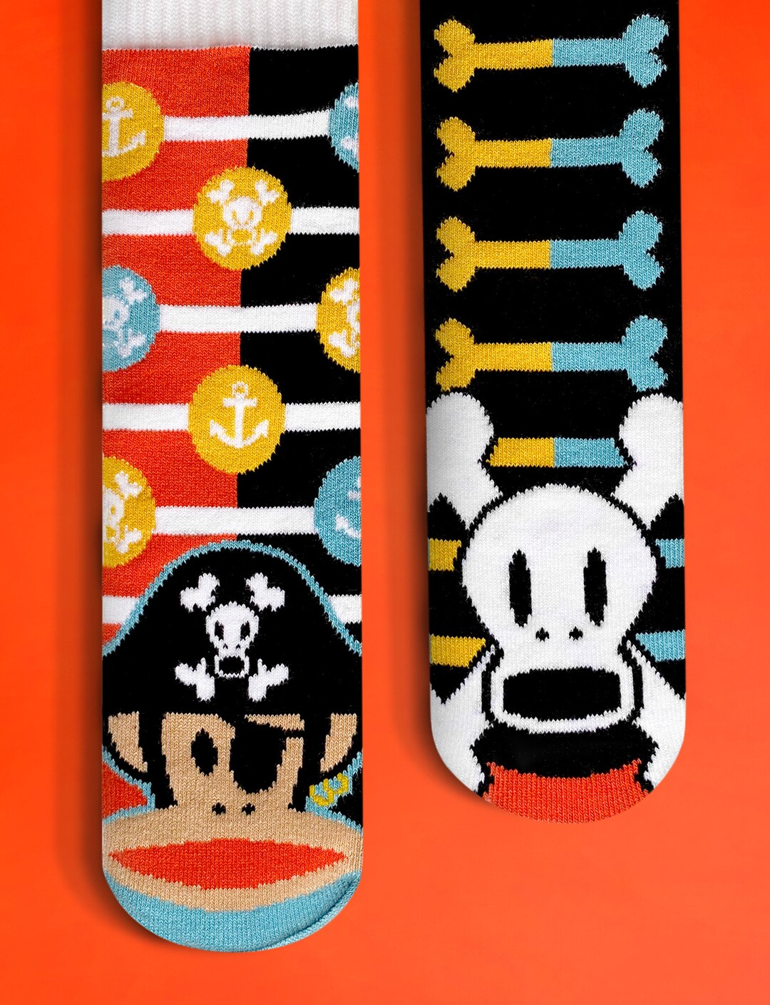 Fun Kids Mismatched Socks 2000s Paul Frank Pirate Theme Julius & Skurvy ...