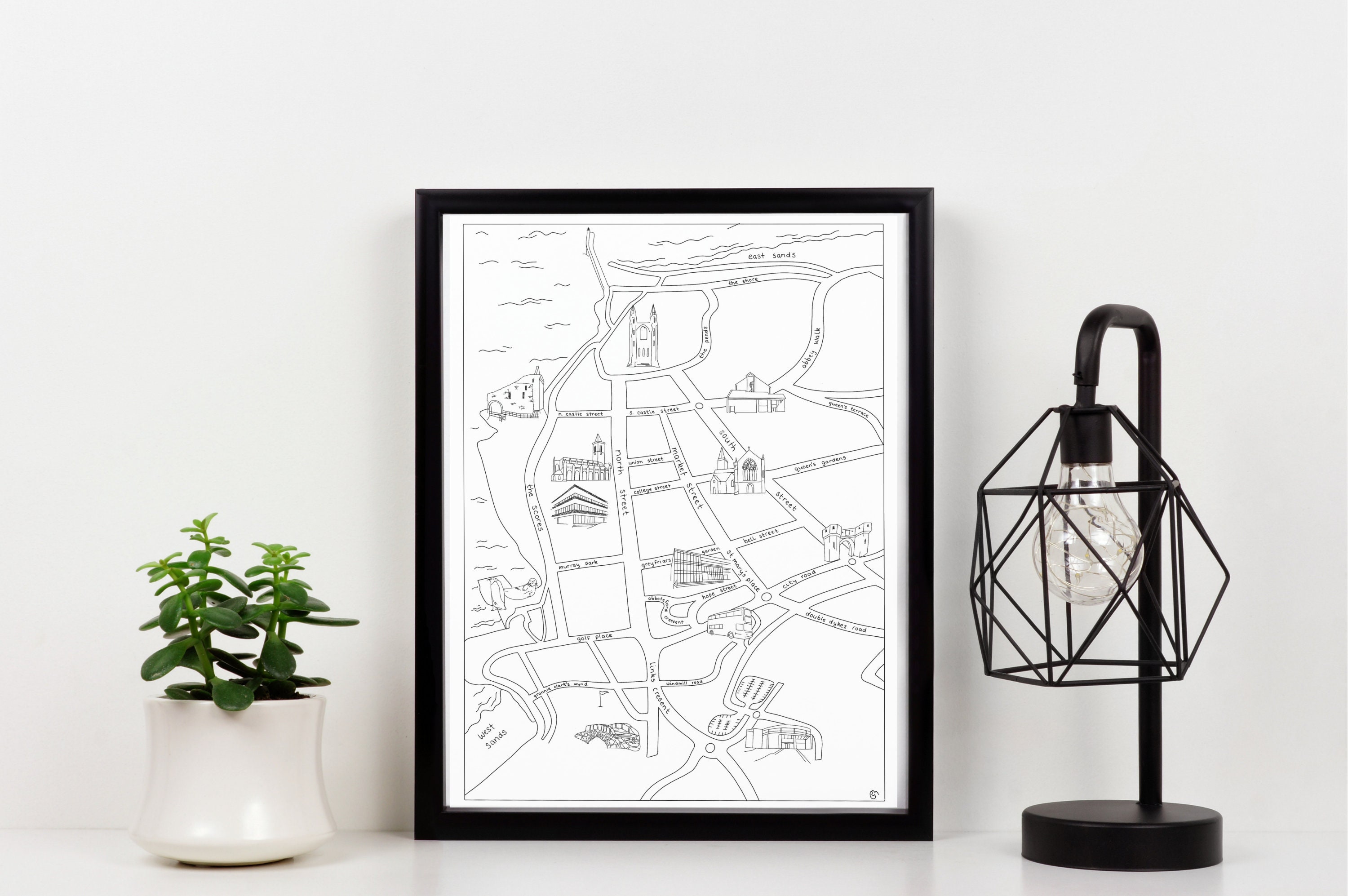 Hand-drawn Map of St Andrews, Scotland- Instant Download - Etsy