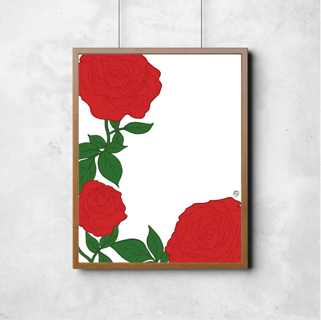 Red Roses Print, Instant Download - Etsy