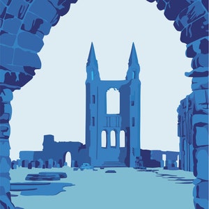 St Andrews Cathedral in Blue, Instant Download - Etsy