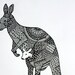 Australian Kangaroo Zentangle Art Print - Etsy