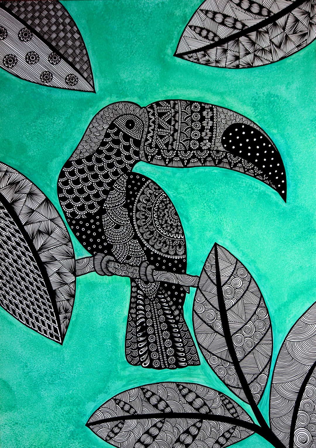 Toucan Zentangle Art Print - Etsy