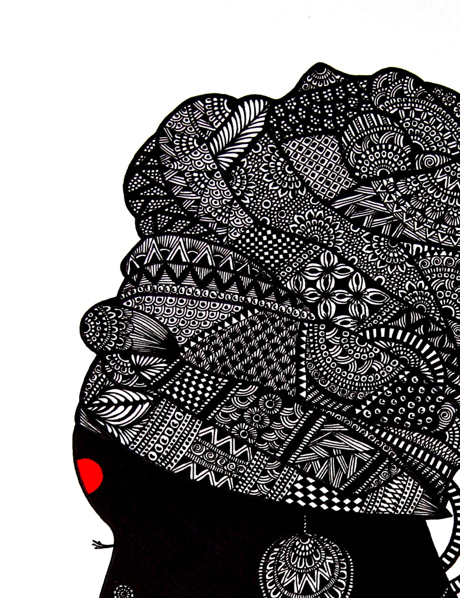 Beautiful Woman Zentangle Art Print - Etsy