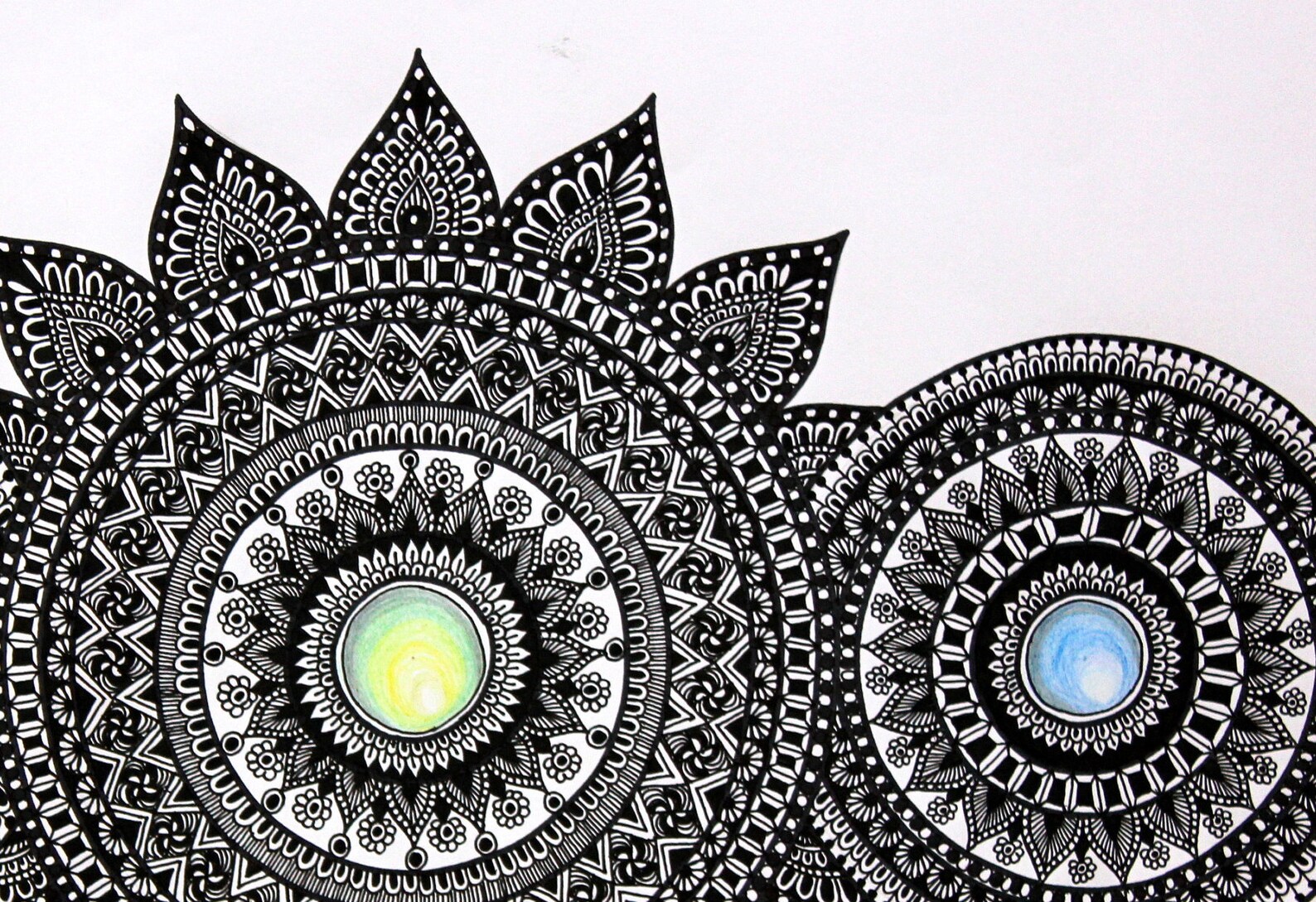 Tri Mandala Zentangle Art Print - Etsy