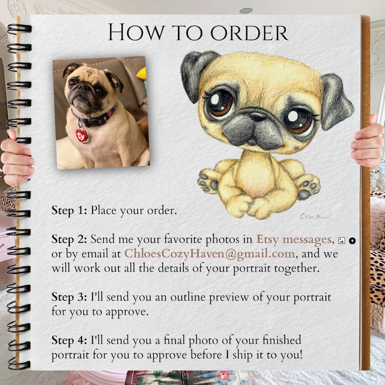 Littlest Pet Shop Custom Pet Portrait | Personalized Pet Sketch Drawing ...