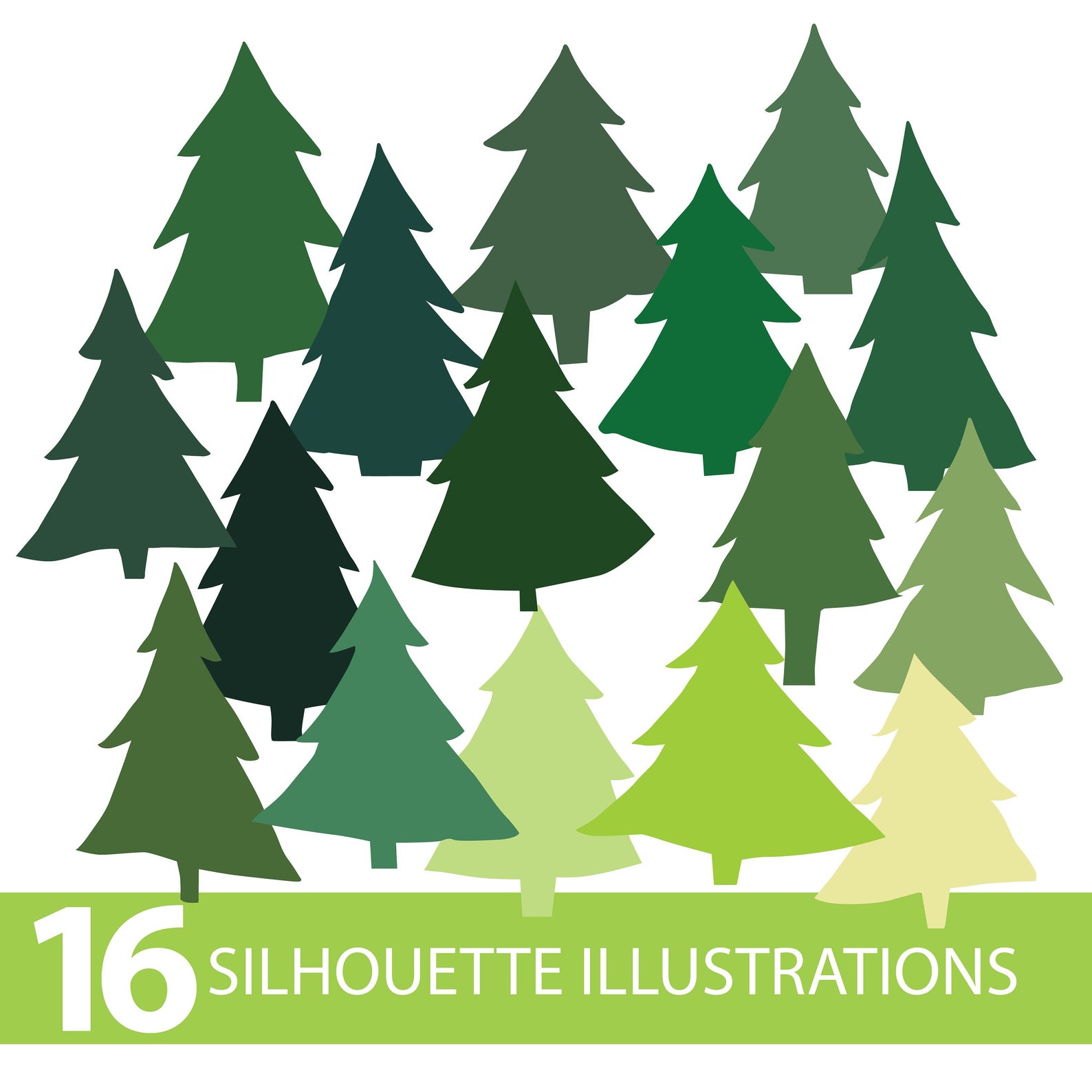 PINE Tree SILHOUETTE ILLUSTRATIONS, Trees Drawing in Svg Pdf Ai Jpg Png ...