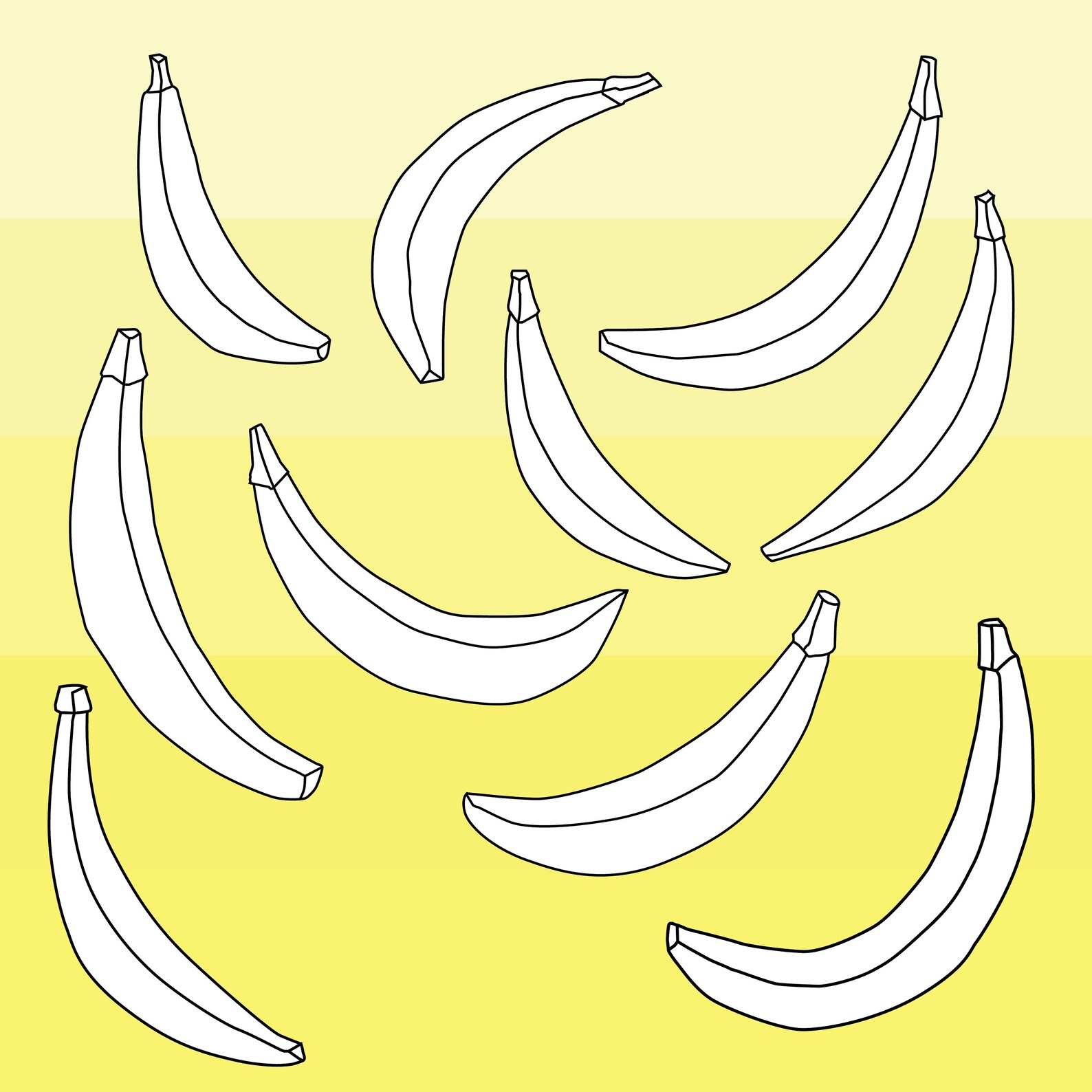BANANA FRUIT Clip Art ILLUSTRATION, Instant Download in Svg Pdf Ai Jpg ...