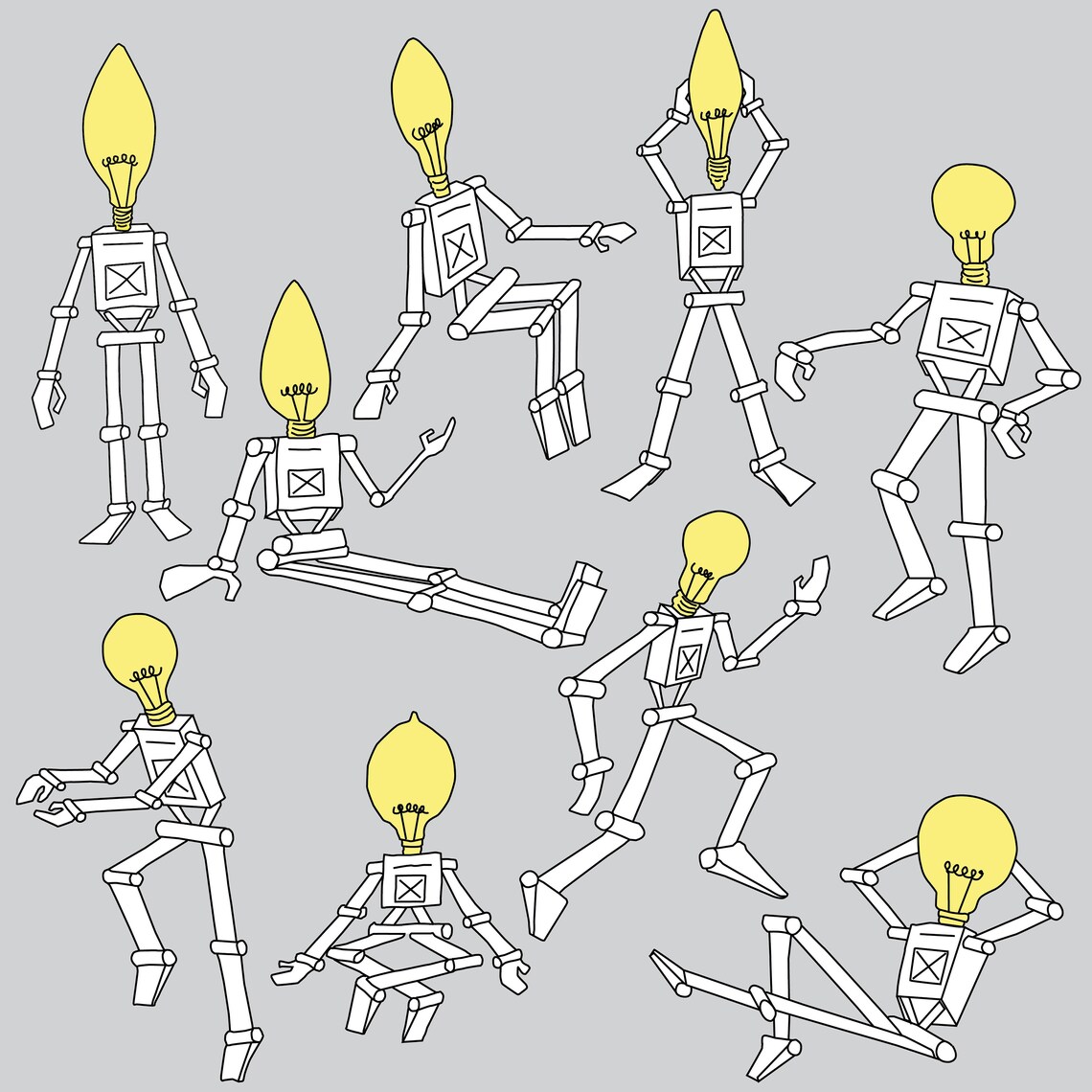 ROBOT Clip Art ILLUSTRATION Instant Download in Svg Pdf Ai - Etsy