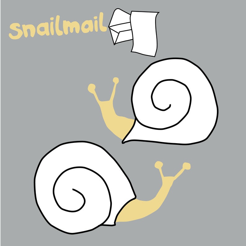 SNAIL MAIL Clip Art ILLUSTRATION, Instant Download in Svg Pdf Ai Jpg ...