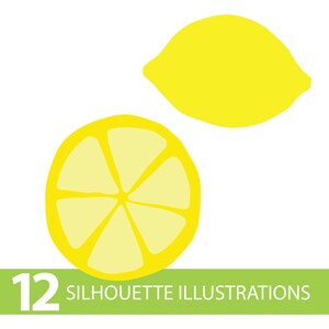 LEMON SILHOUETTE ILLUSTRATIONS, Drawing in Svg Pdf Ai Jpg Png Dxf, Cut ...