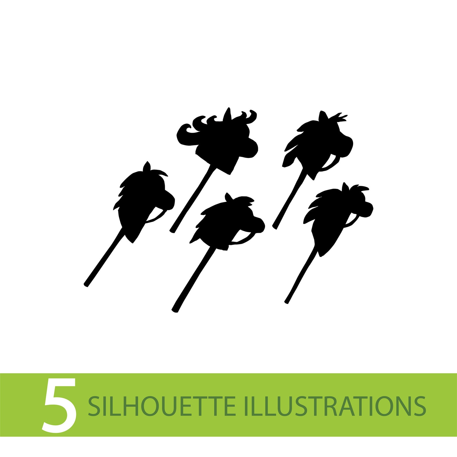 HOBBY HORSE Silhouette ILLUSTRATION Horse on a Stick Digital - Etsy