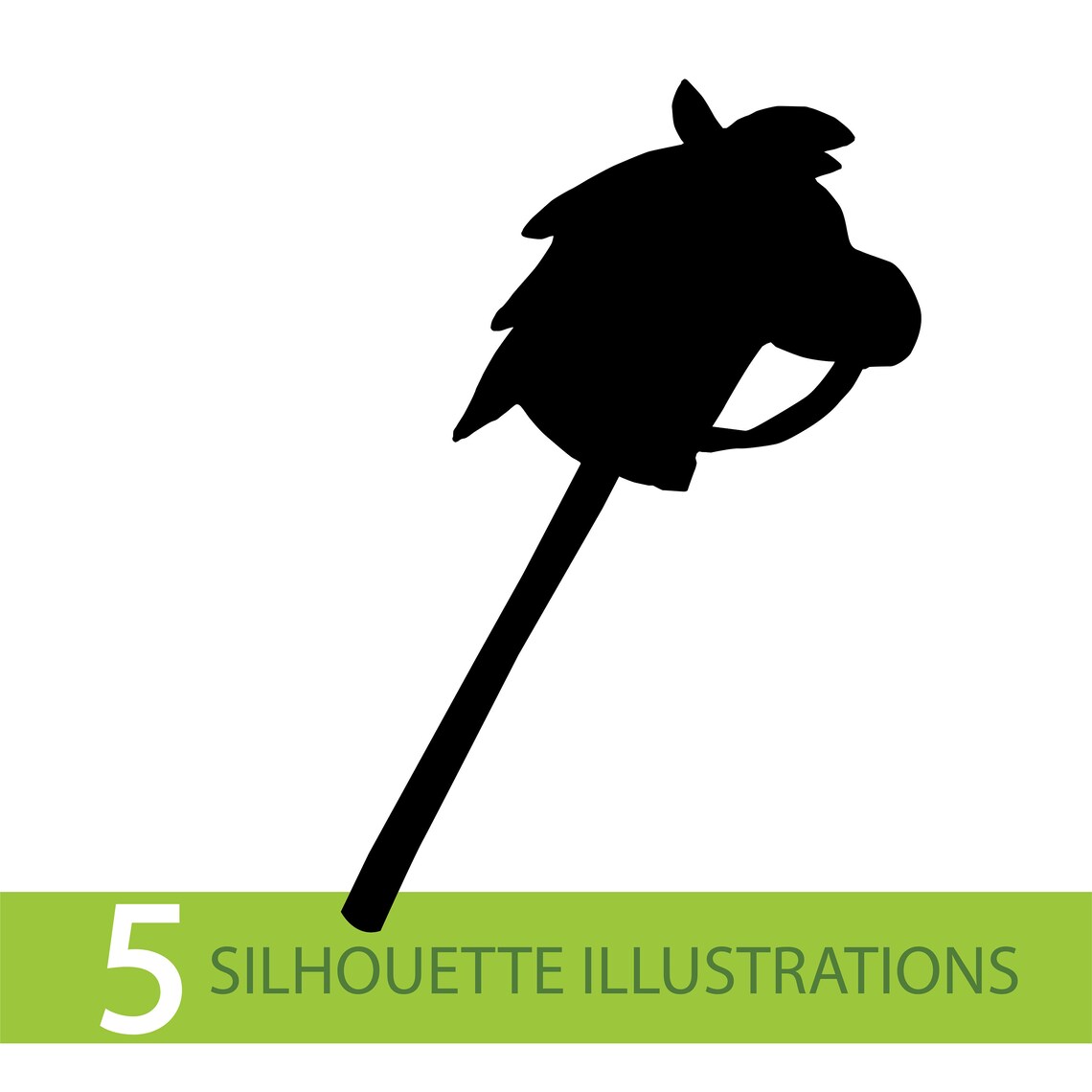 HOBBY HORSE Silhouette ILLUSTRATION Horse on a Stick Digital - Etsy