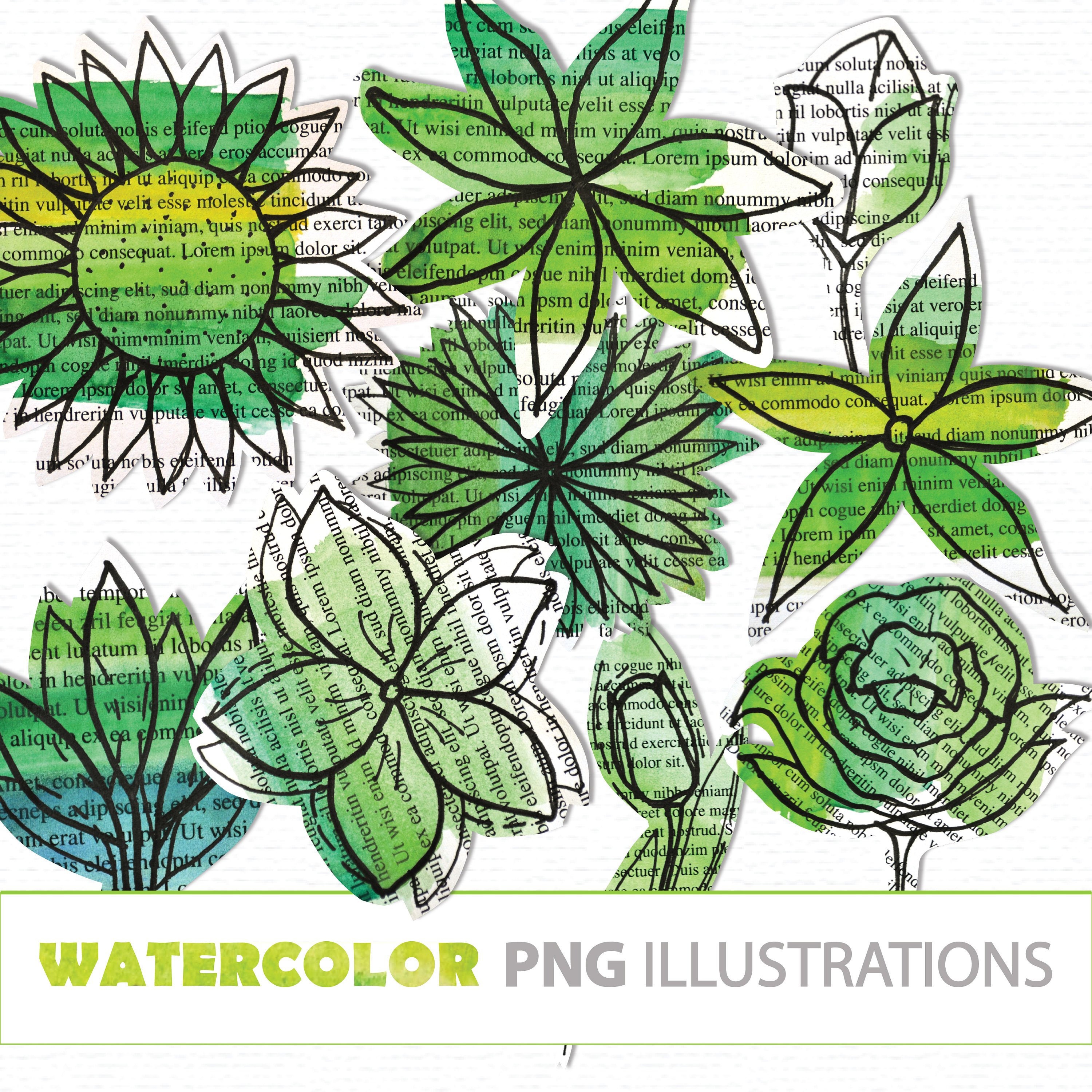 Flower Outline Stickers Planner Stickers Flower Stickers Doodle ...