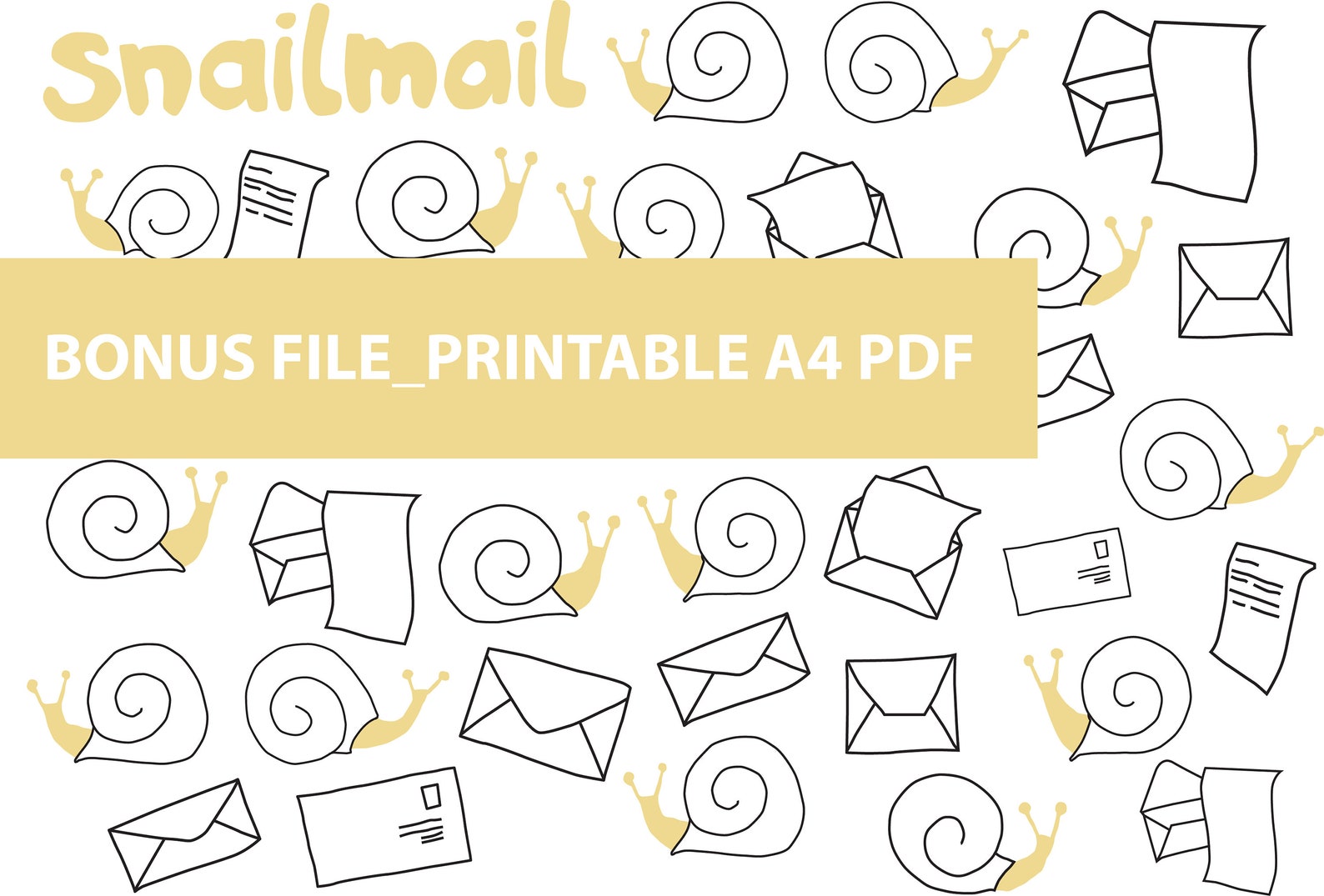 SNAIL MAIL Clip Art ILLUSTRATION, Instant Download in Svg Pdf Ai Jpg ...