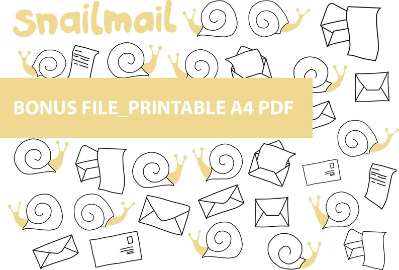SNAIL MAIL Clip Art ILLUSTRATION, Instant Download in Svg Pdf Ai Jpg ...