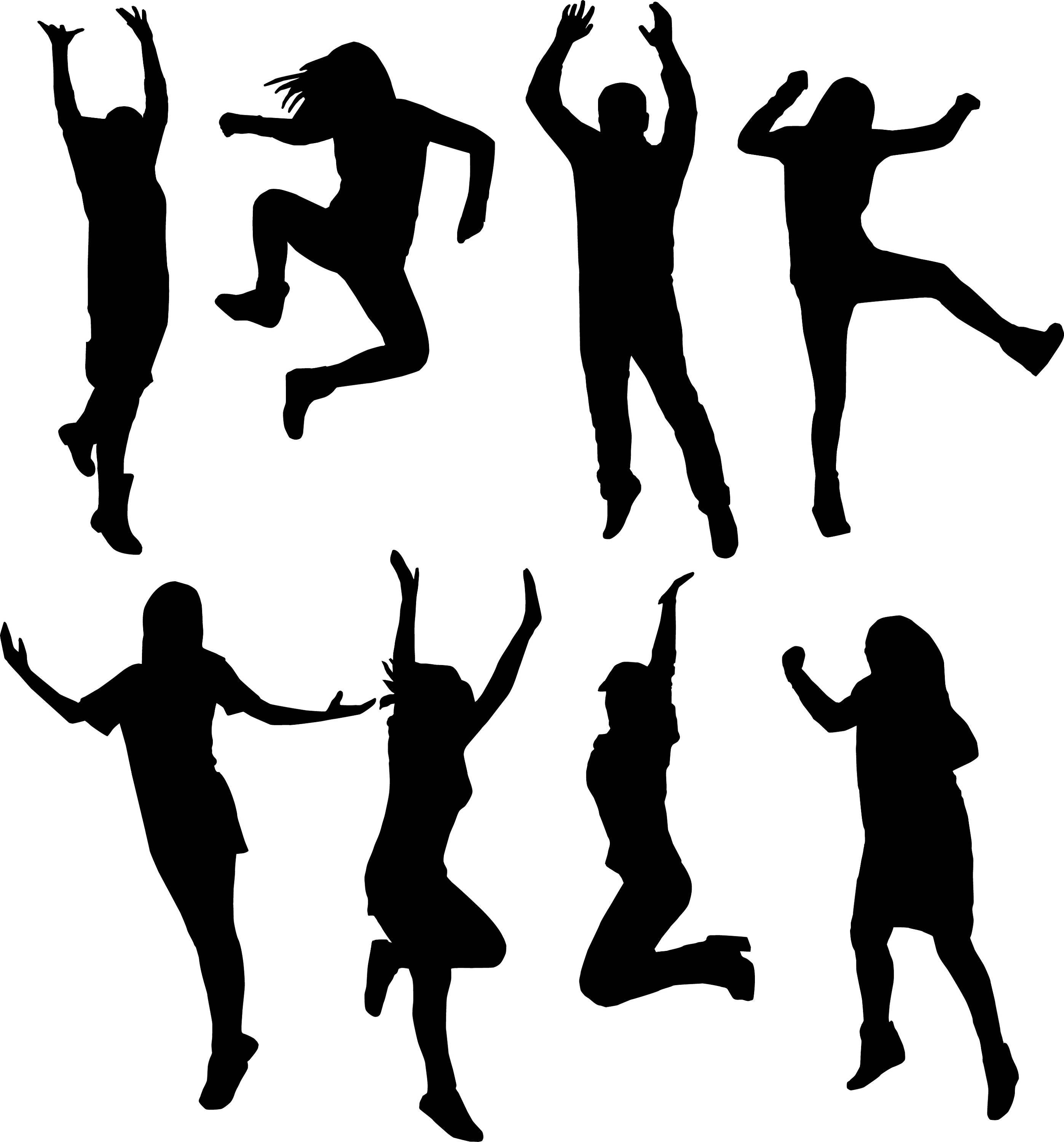 SPRINGENDE Menschen SILHOUETTE Illustrationen, sofortigen download in ...