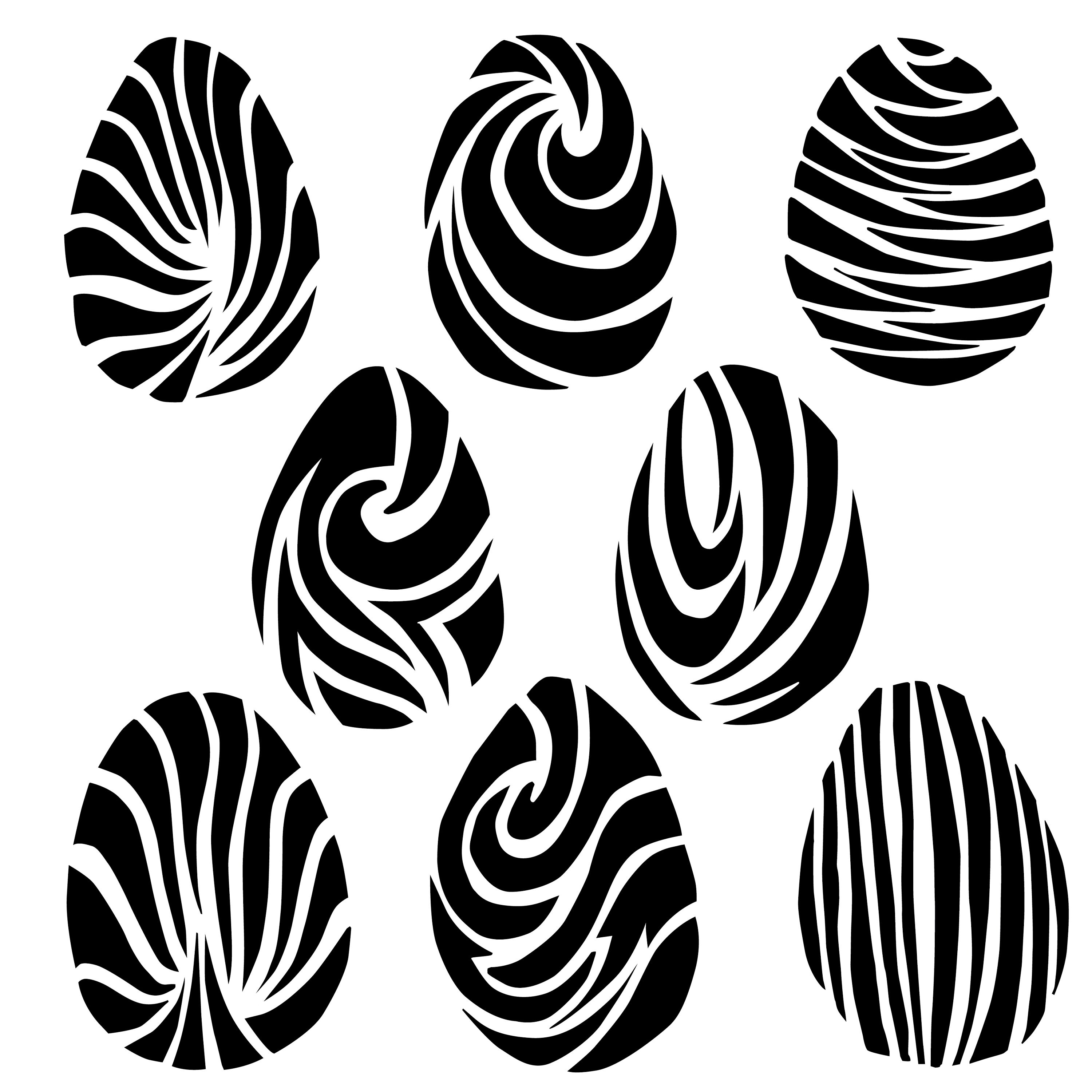 EASTER Eggs SILHOUETTE ILLUSTRATIONS, Instant Download in Svg Pdf Ai ...