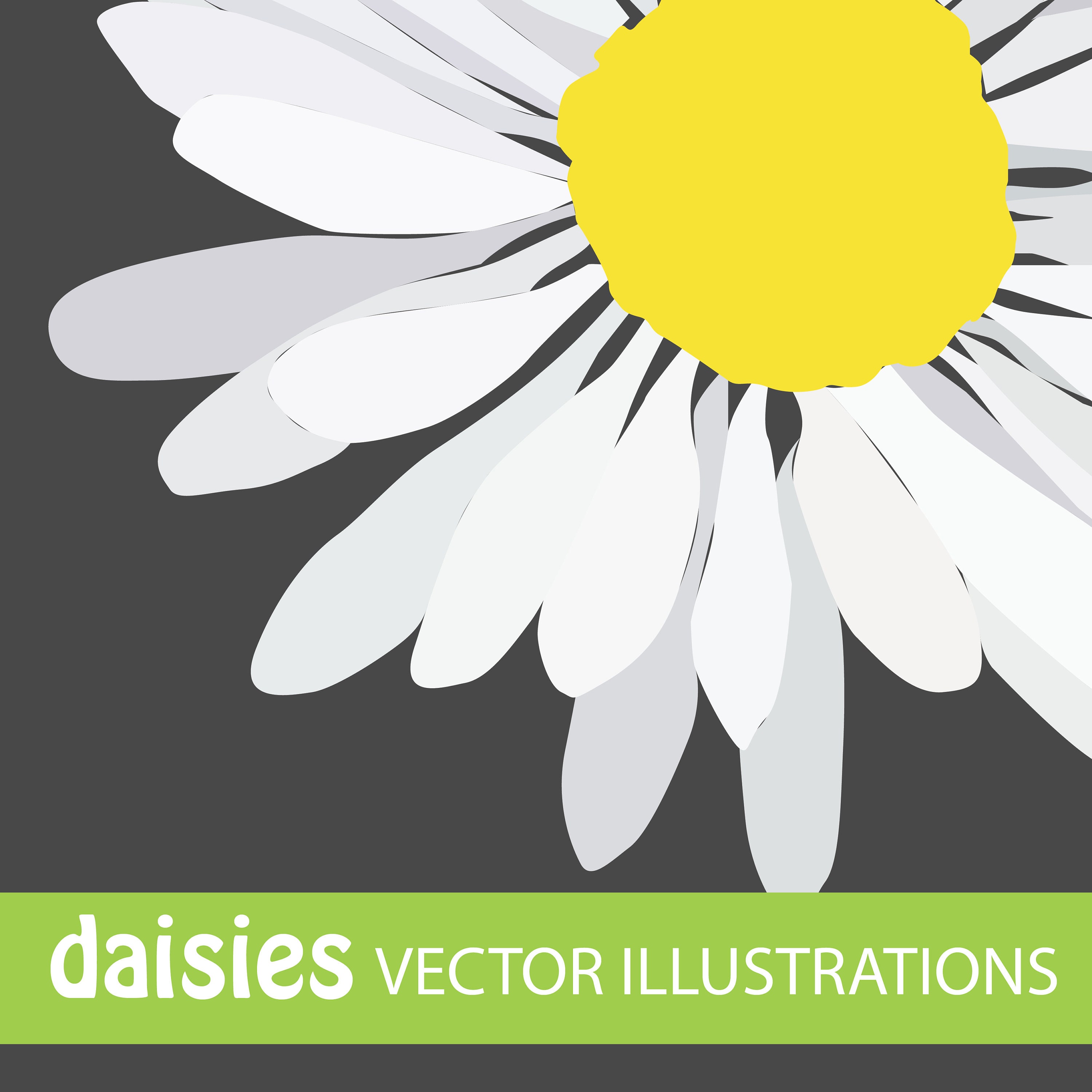 Flower Daisies Clip Art ILLUSTRATION Instant Download Hand - Etsy