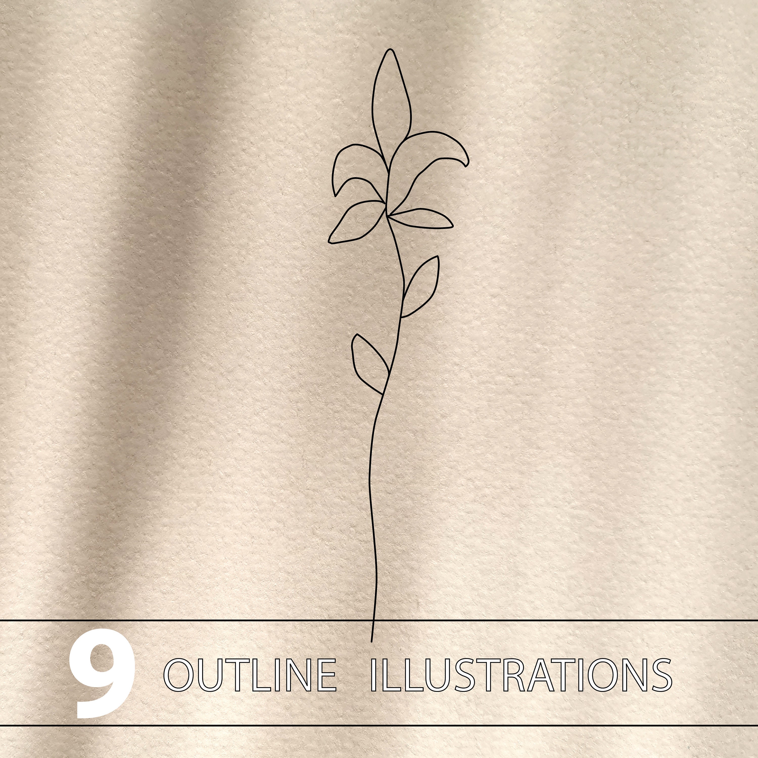 Single Flower Clip Art Bundle, Botanical Illustrations, Line Vector ...