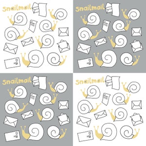 SNAIL MAIL Clip Art ILLUSTRATION, Instant Download in Svg Pdf Ai Jpg ...