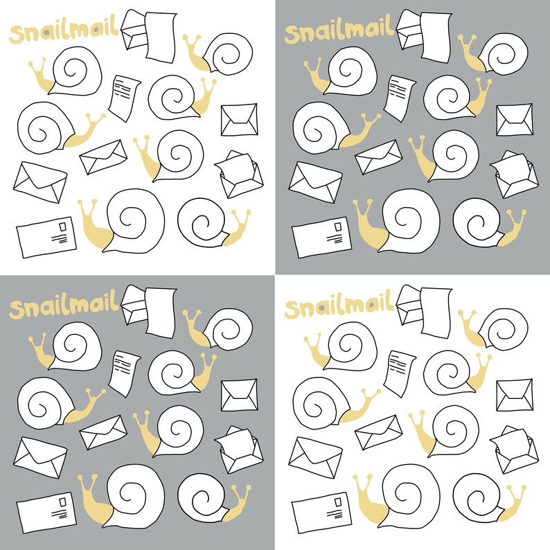 SNAIL MAIL Clip Art ILLUSTRATION Instant Download in Svg Pdf - Etsy