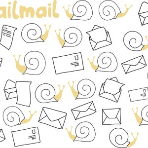 SNAIL MAIL Clip Art ILLUSTRATION, Instant Download in Svg Pdf Ai Jpg ...