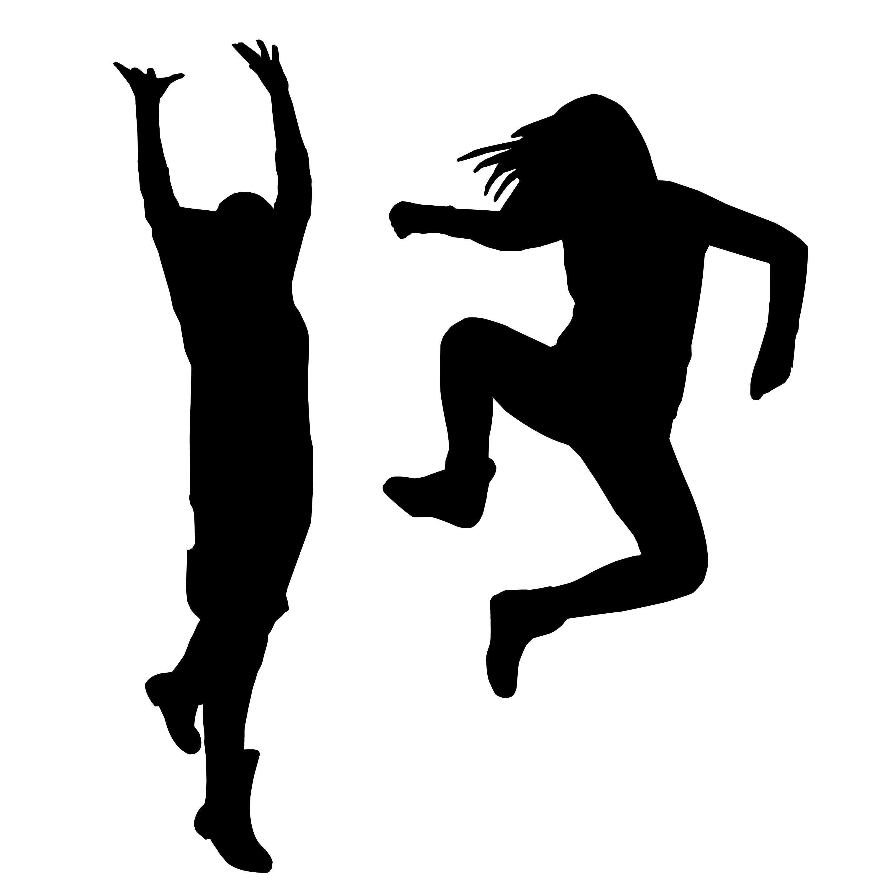 SPRINGENDE Menschen SILHOUETTE Illustrationen, sofortigen download in ...