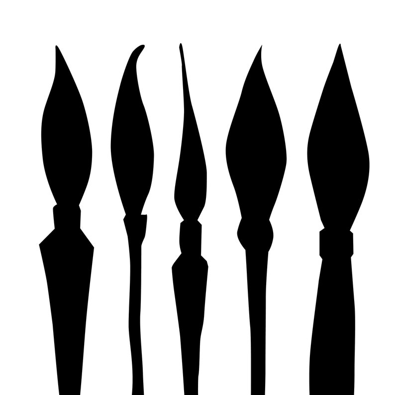 PAINT Brush SILHOUETTE ILLUSTRATIONS Drawing in Svg Pdf Ai | Etsy