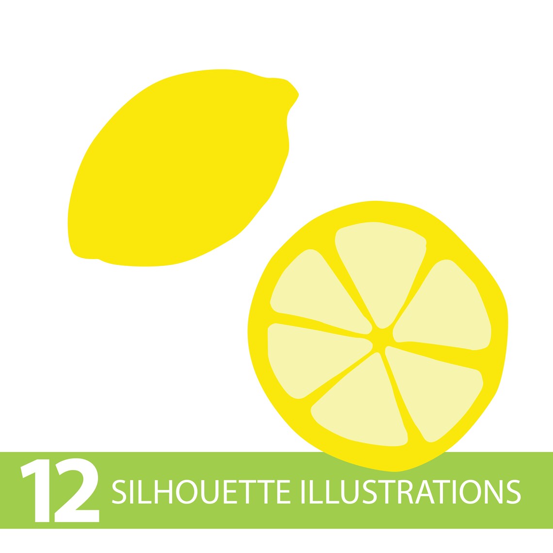 LEMON SILHOUETTE ILLUSTRATIONS, Drawing in Svg Pdf Ai Jpg Png Dxf, Cut ...