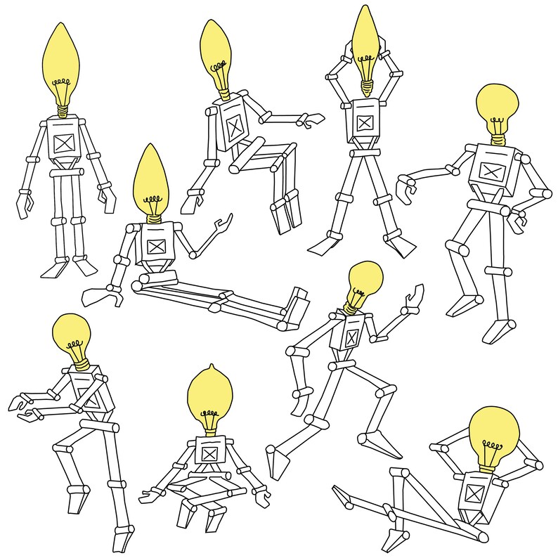 ROBOT Clip Art ILLUSTRATION Instant Download in Svg Pdf Ai - Etsy