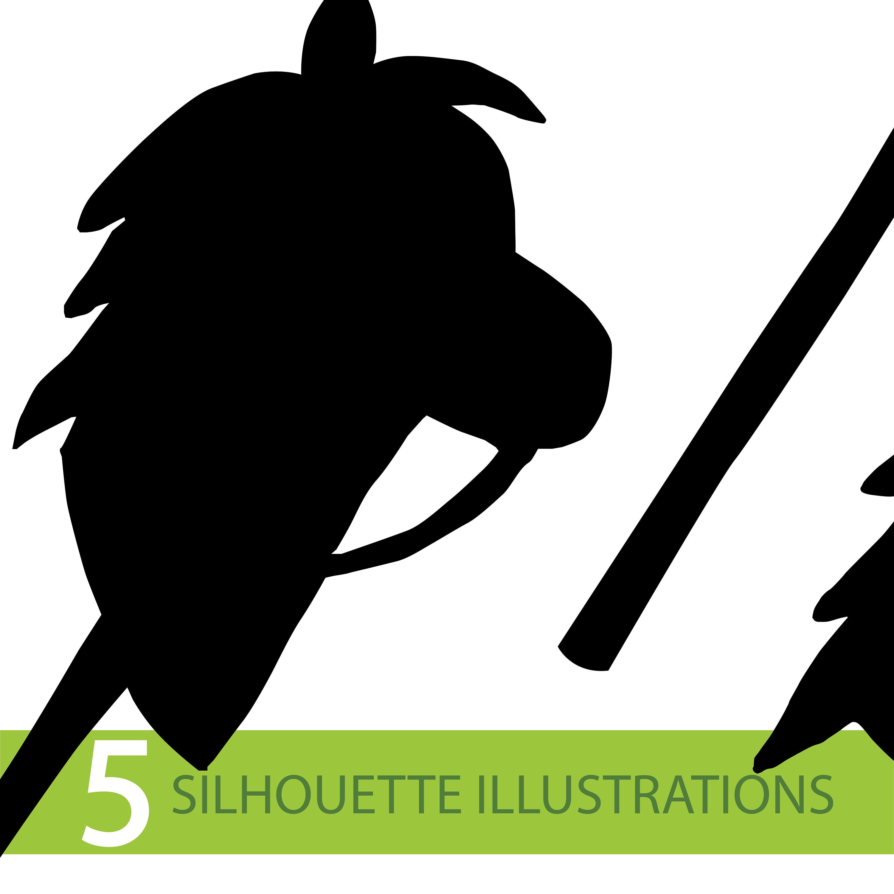 HOBBY HORSE Silhouette ILLUSTRATION, Horse on a Stick Digital File, in ...