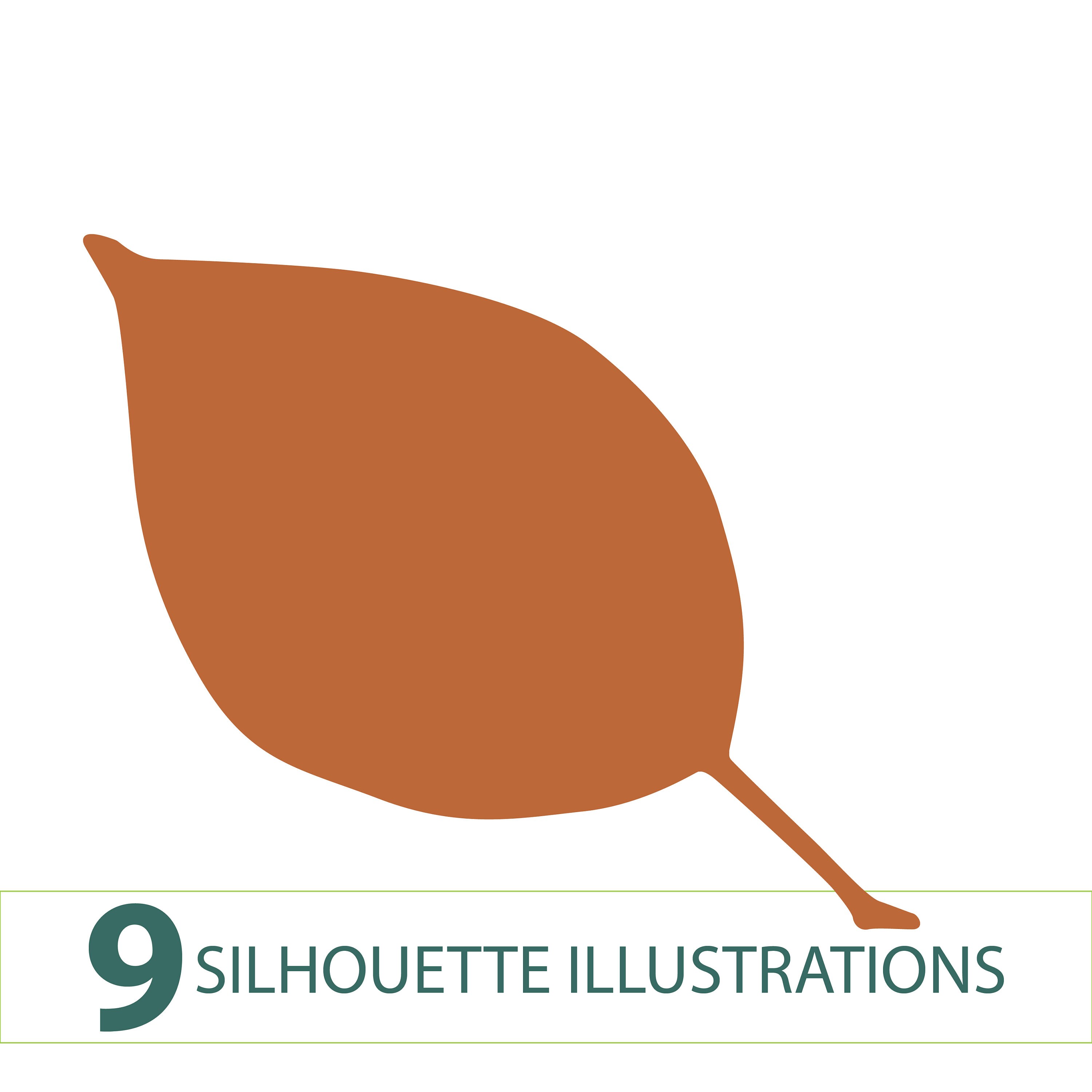 Autumn LEAVES Floral SILHOUETTE ILLUSTRATIONS, Instant Download in Svg ...