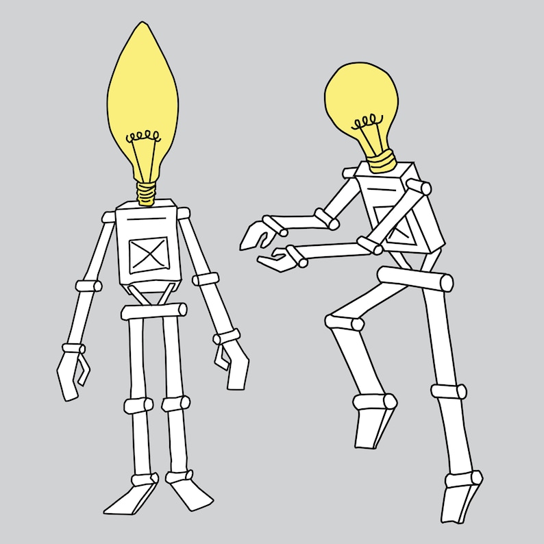 ROBOT Clip Art ILLUSTRATION Instant Download in Svg Pdf Ai - Etsy