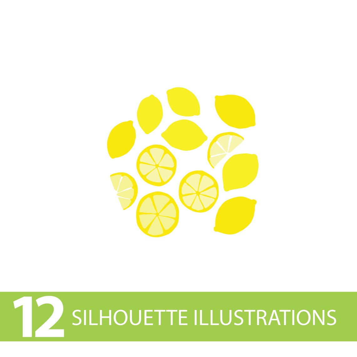 LEMON SILHOUETTE ILLUSTRATIONS, Drawing in Svg Pdf Ai Jpg Png Dxf, Cut ...