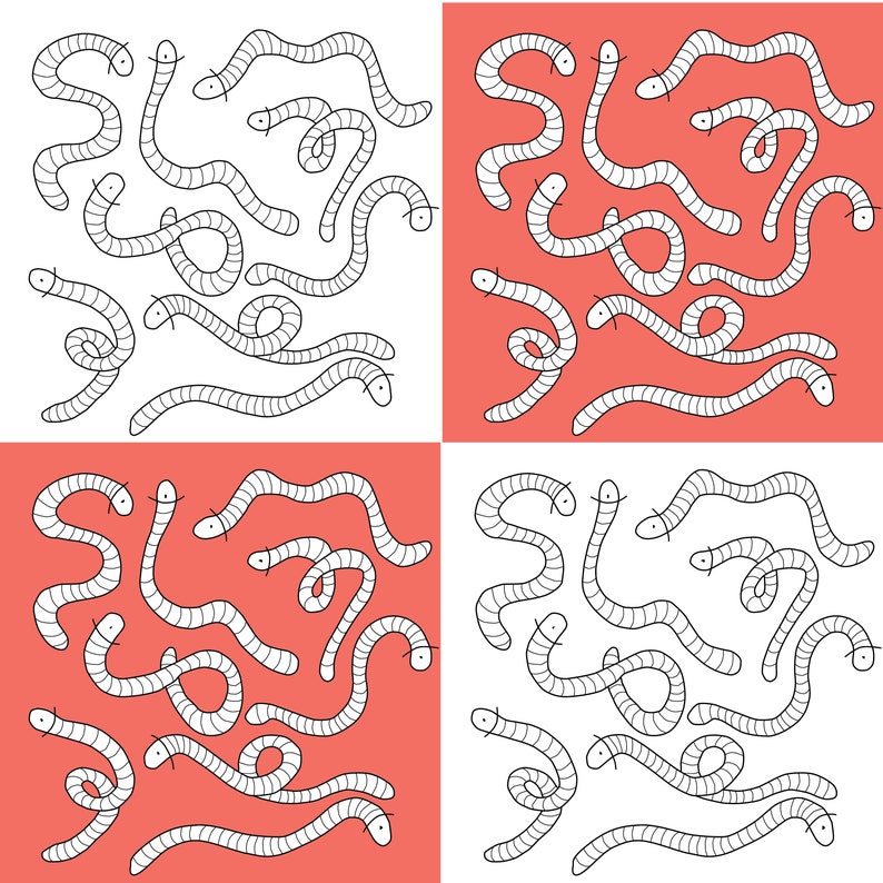 WORMS Clip Art ILLUSTRATION, Instant Download in Svg Pdf Ai Jpg Png Dxf ...