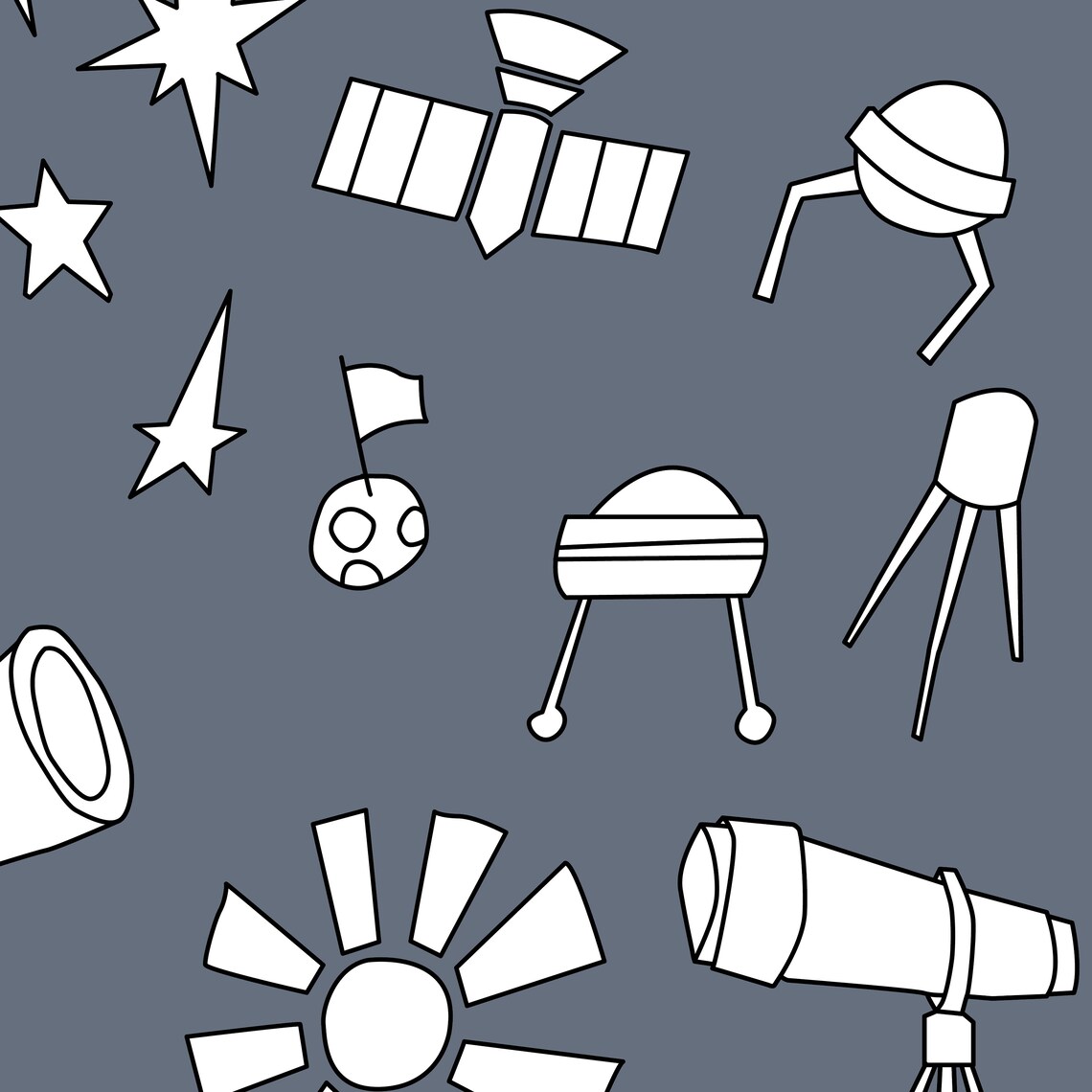 SPACE Clip Art ILLUSTRATION Instant Download in Svg Pdf Ai - Etsy