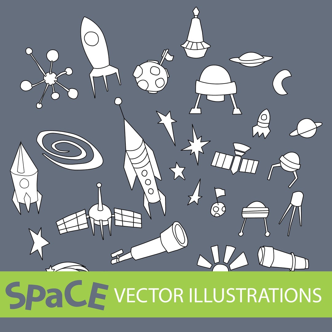 SPACE Clip Art ILLUSTRATION Instant Download in Svg Pdf Ai - Etsy