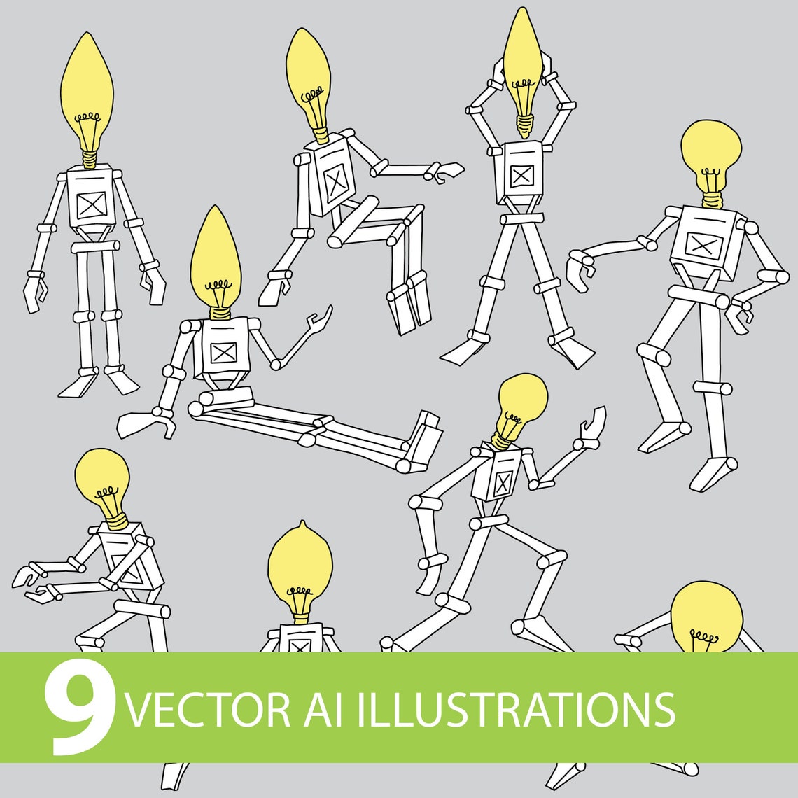 ROBOT Clip Art ILLUSTRATION Instant Download in Svg Pdf Ai - Etsy