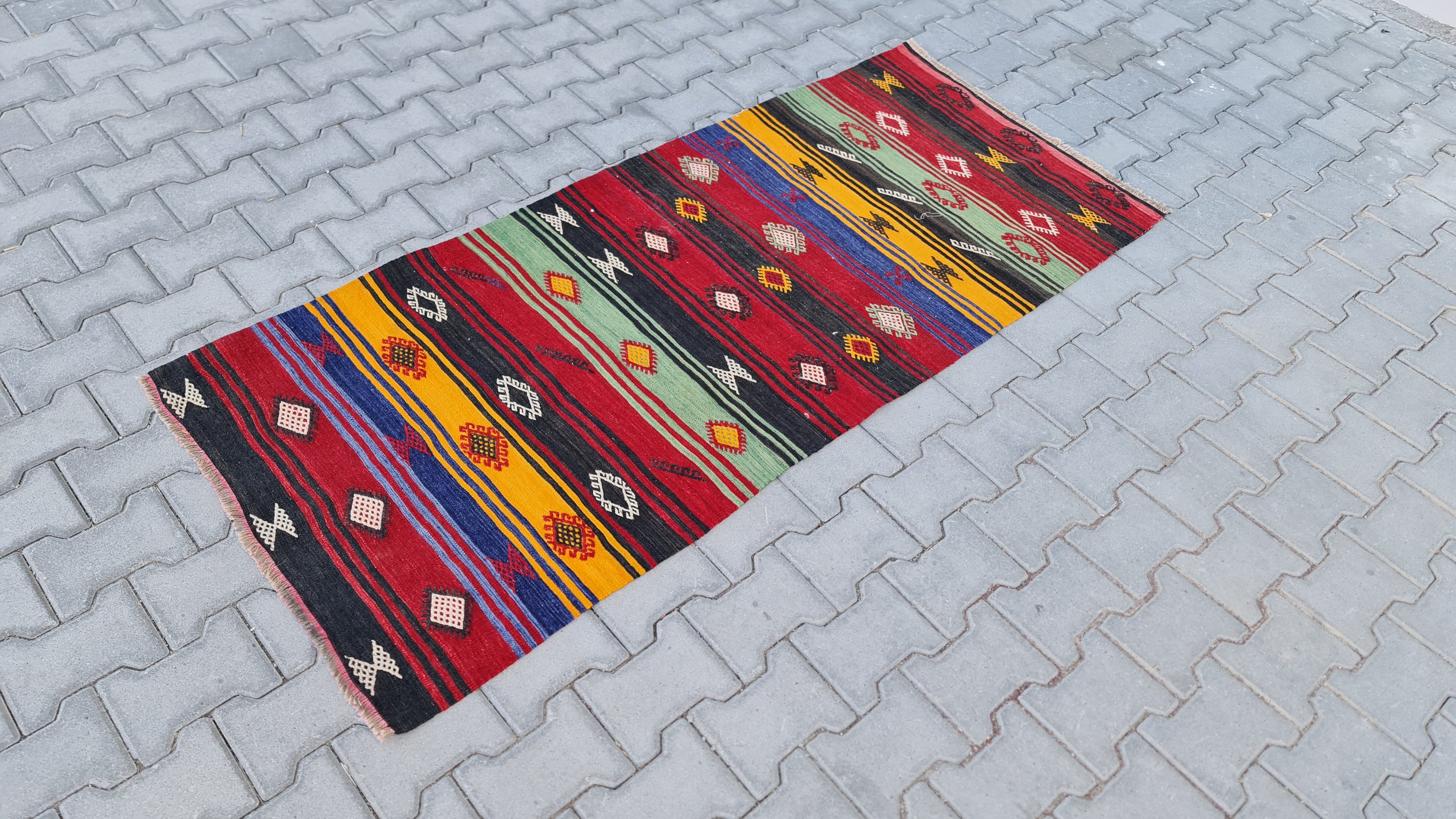 Wool Stair Rug Rainbow Runner Ethnic Rug Kilims Rug Living | Etsy