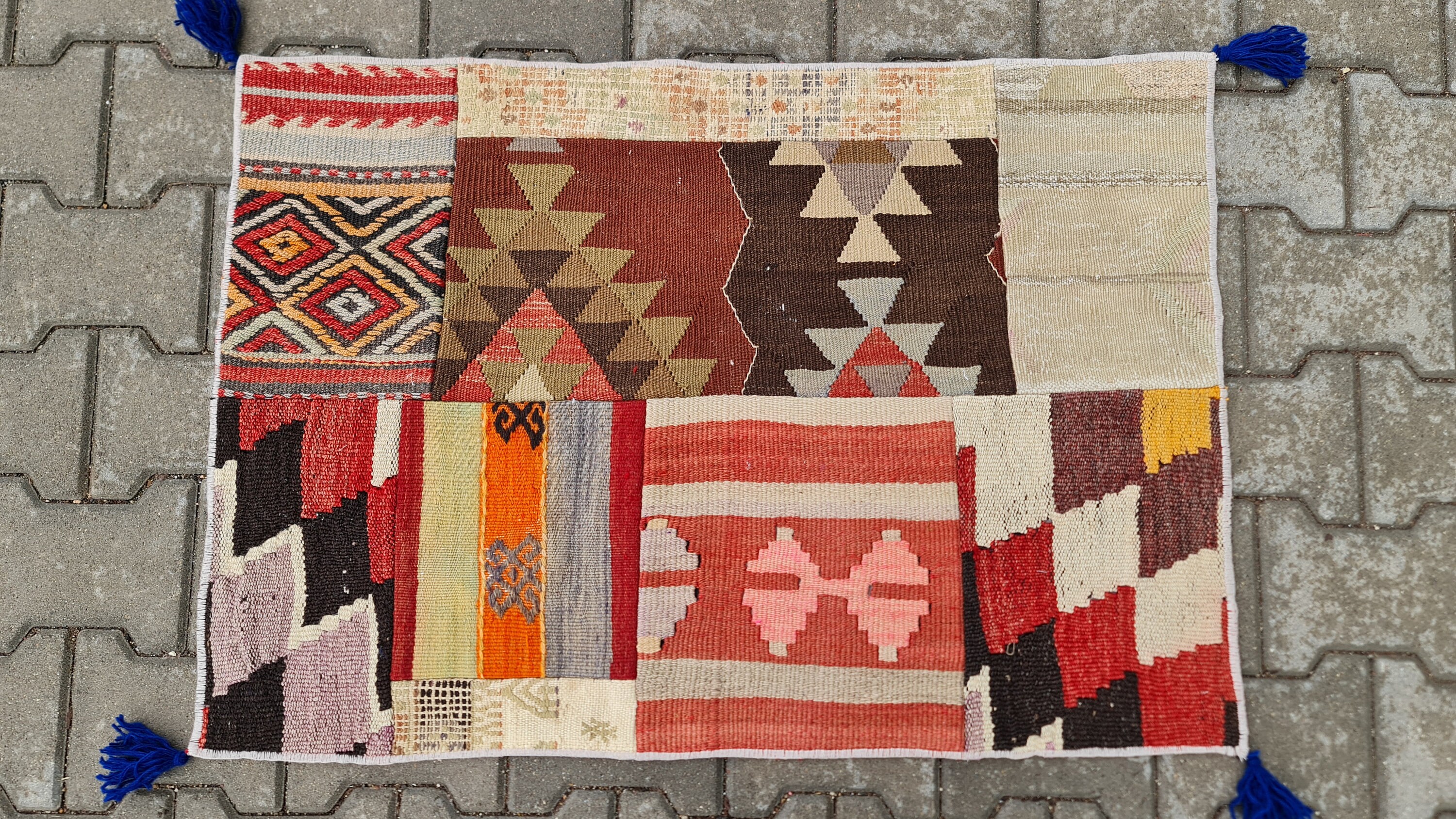 Patchwork small rugs Welcome Rug Turkish Rug Vintage Rug | Etsy