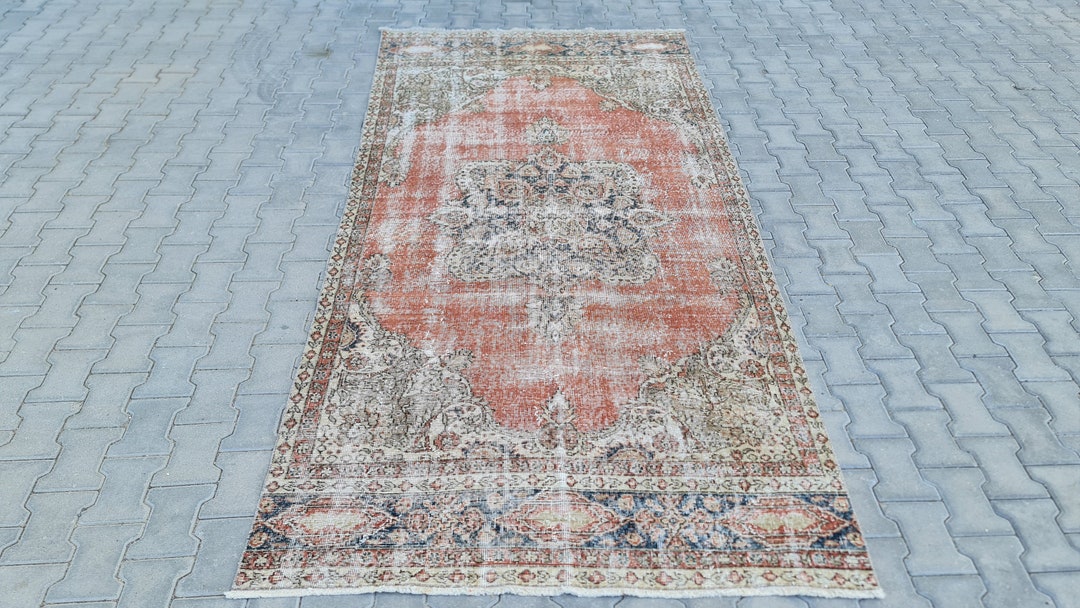 Ethnic Rug 5x10, Red Floral Rug 5x10, Living Room Rug, Eclectic Rug ...