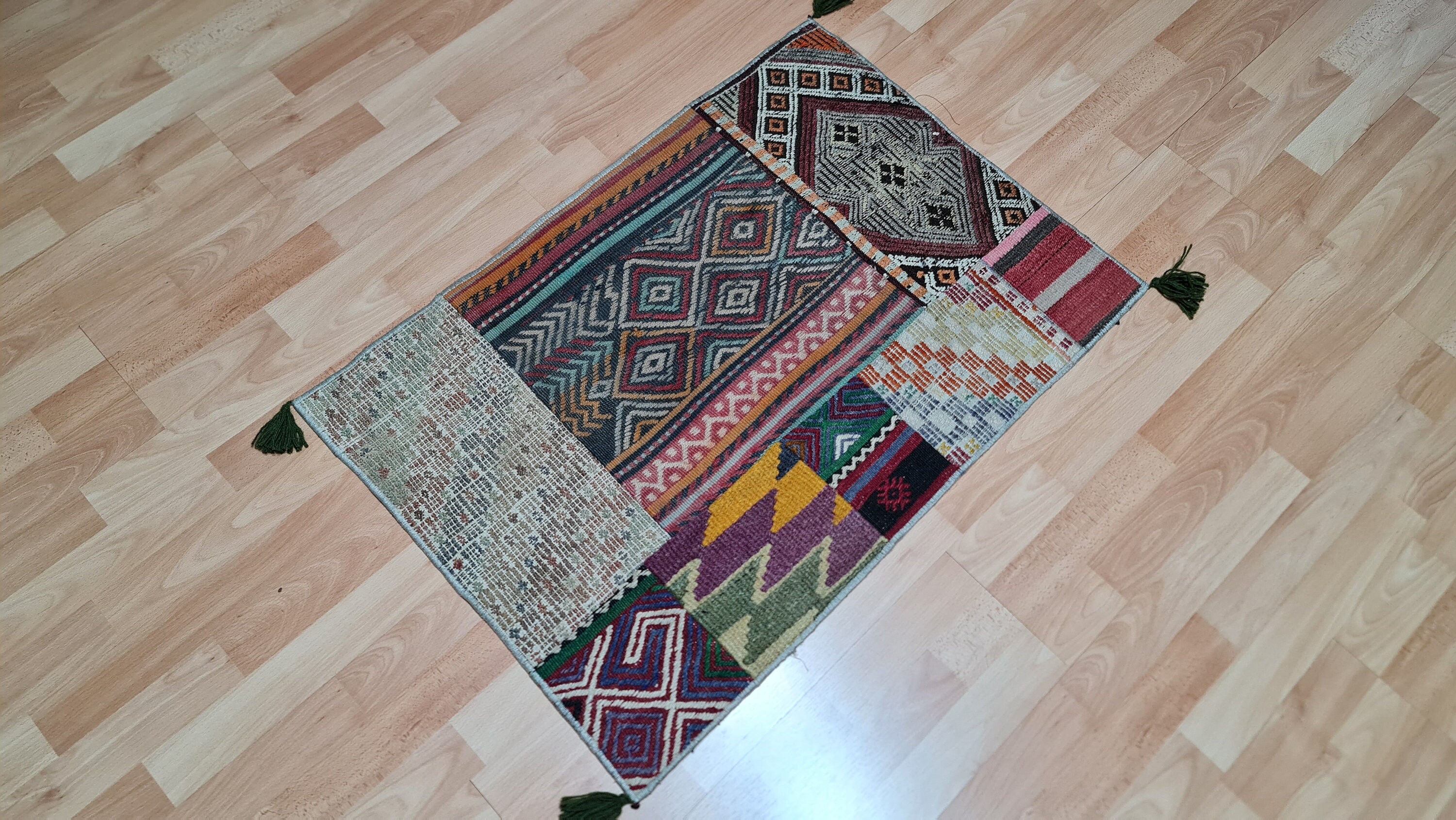 Welcome Rug Patchworks rug Wool small carpet rug kilim | Etsy