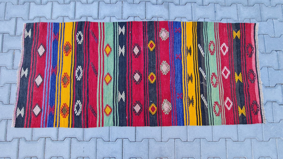 Wool Stair Rug Rainbow Runner Ethnic Rug Kilims Rug Living - Etsy