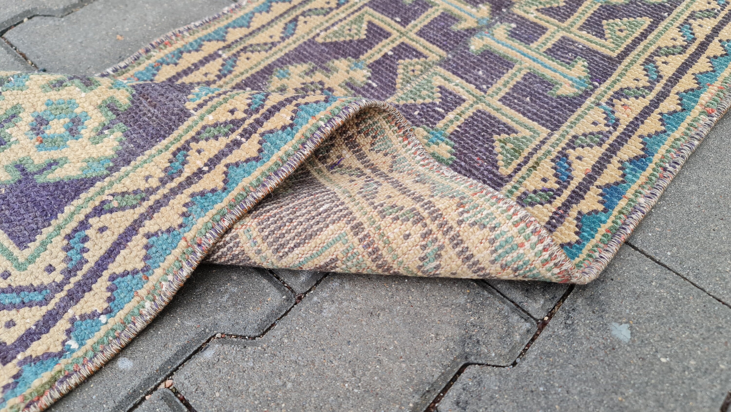 Turkish rug Kitchen long Rug Vintage rug Handknotted rug | Etsy