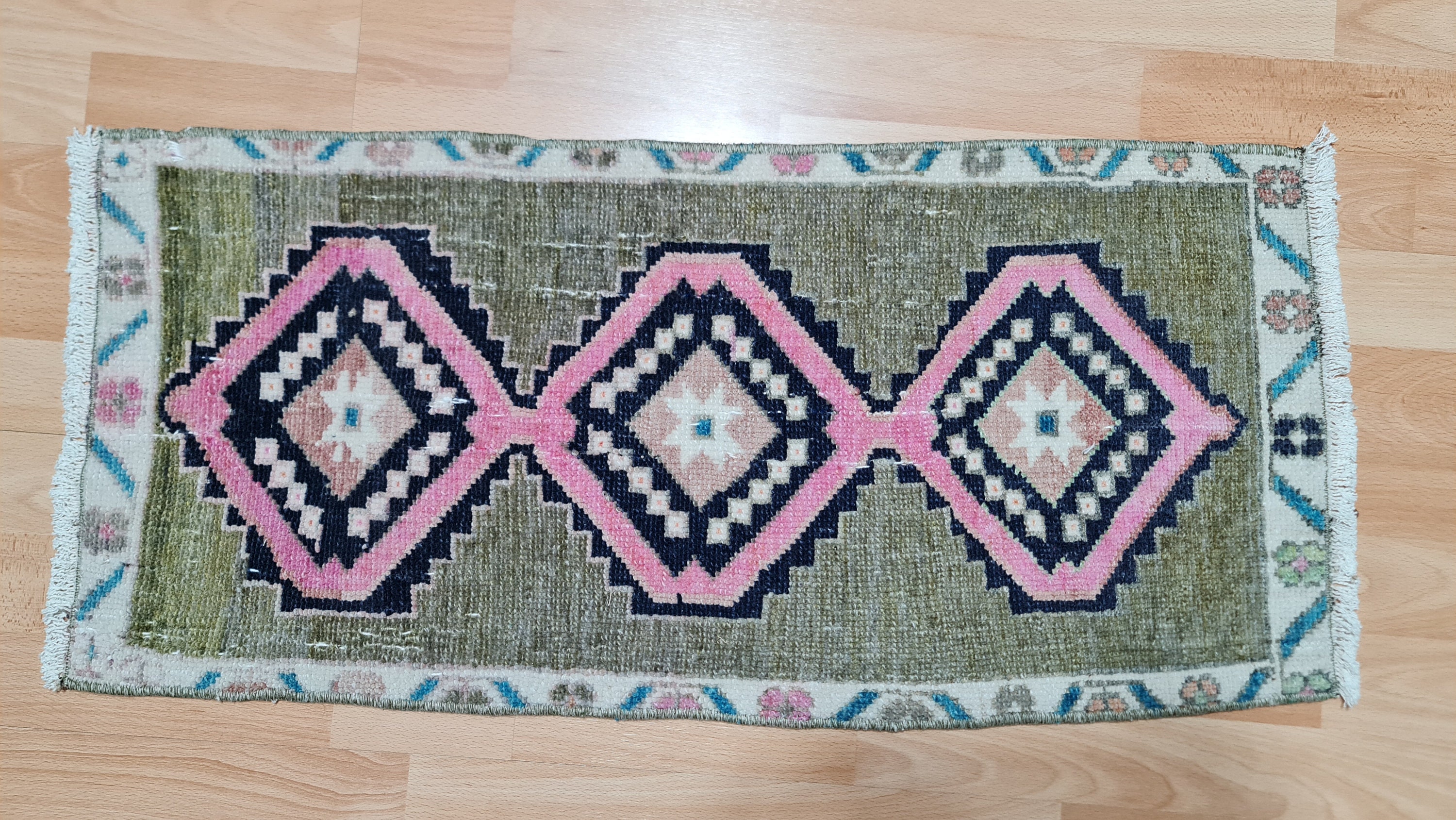 Welcome Rug Oushak Rug bath mat rug Turkish small Rug | Etsy