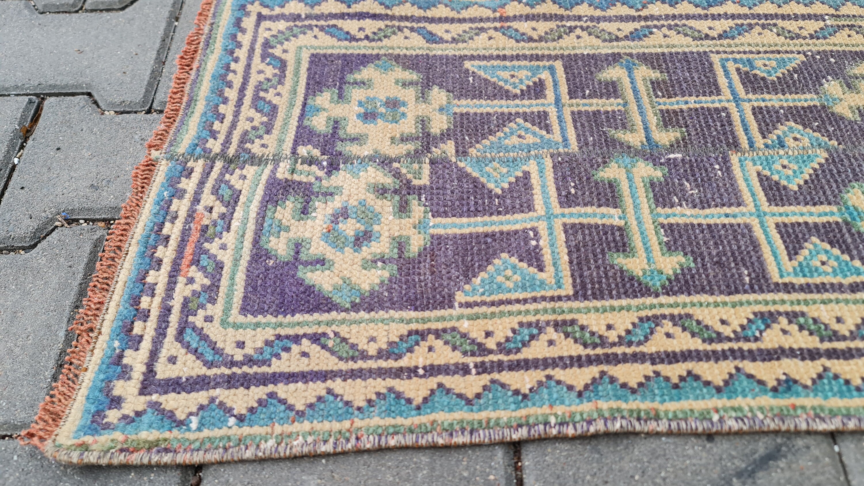 Turkish rug Kitchen long Rug Vintage rug Handknotted rug | Etsy